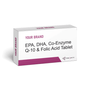 Private Label EPA, DHA, Co-Enzyme Q-10 & Folic Acid Tablet